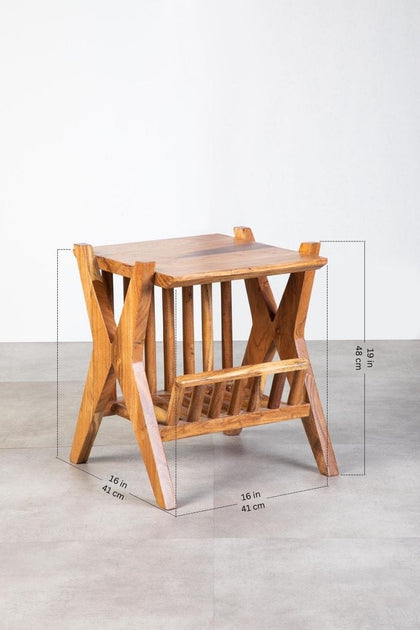 Buy Magazine Rack Tropical Acacia Wood Bedside Table Online – Freedom Tree