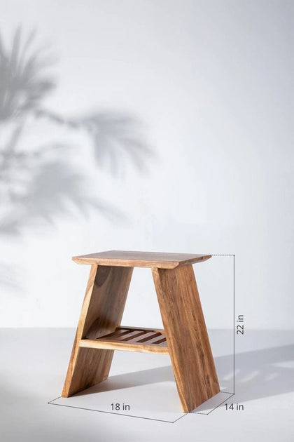 Buy A Shape Primitive Acacia Wood Bedside Table Online – Freedom Tree