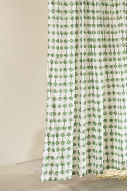 Buy Aphim Pure Cotton Gaga Green Sheer Fabric And Curtains Online ...