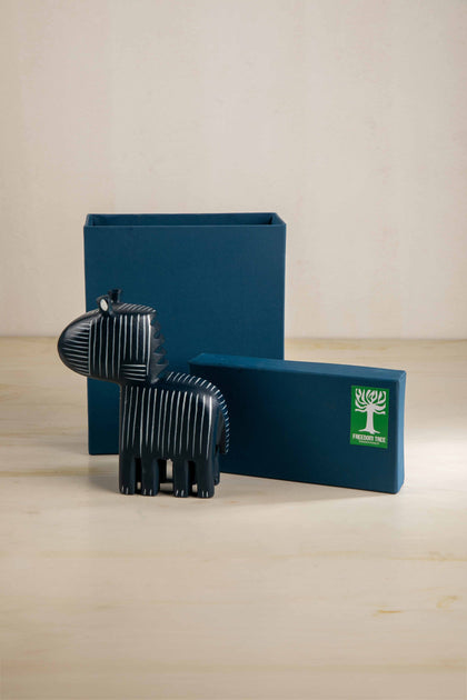 Buy Baby Blue Zaza Handpainted Navy Mango Wood Animal Figurine Online ...