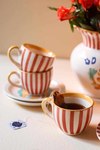 Buy Gypsy Rose Hand Painted Multi-Colored Ceramic Tea Cup And Saucer ...