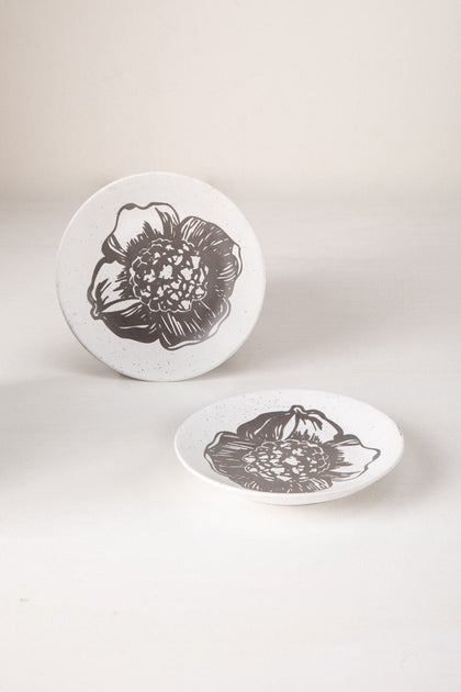 Buy Kuru Decal Printed Black And White Ceramic Small Plate Online ...