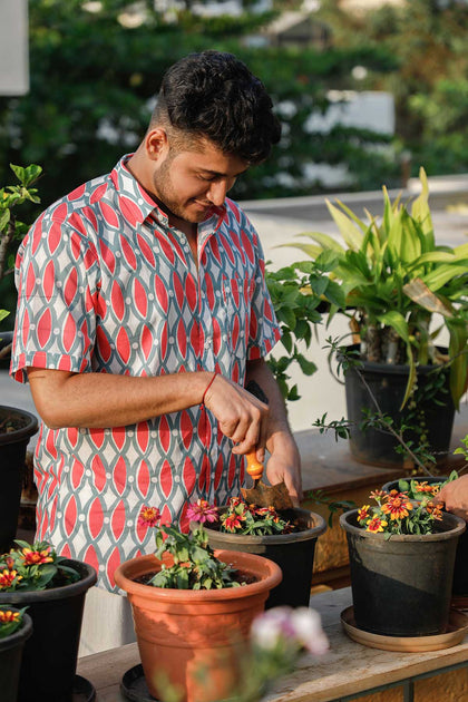 Buy Lakka Cotton Voile Pink And Grey Printed Shirt Online – Freedom Tree