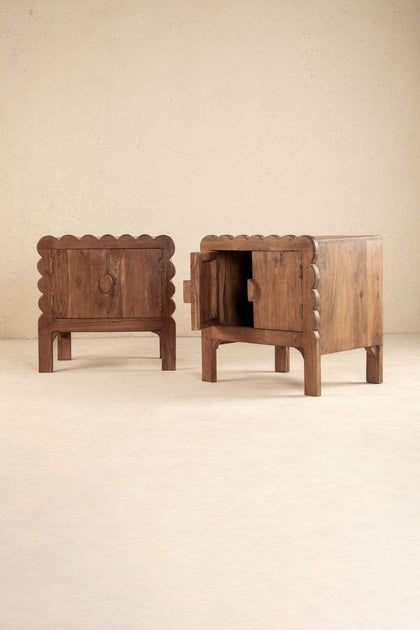 Buy Miramar Oriental And Primitive Acacia Wood Bedside Table Online ...