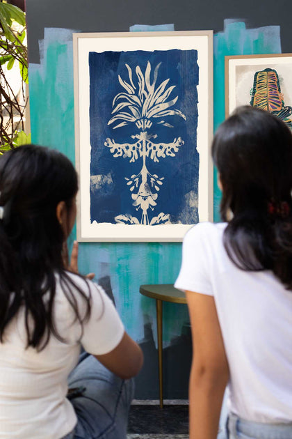 Cyano Blue Wall Art in Framed Paper | Freedom Tree
