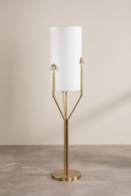 Buy Sabar Palm Handcrafted Gold Metal And Fabric Floor Lamp Online ...