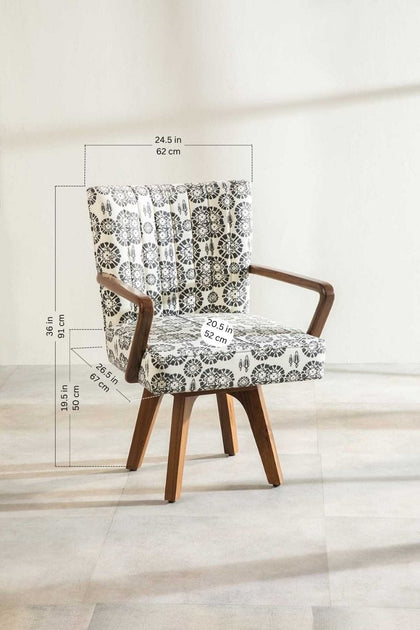 Buy Swivel Mid Century Teak Wood Study Chair Online – Freedom Tree