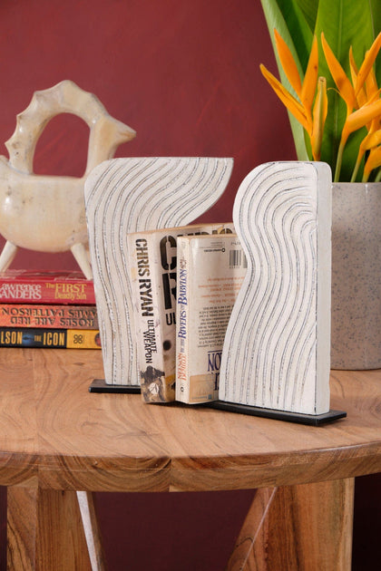Buy Shifting Sands Handcrafted White Wood Bookend Online – Freedom Tree